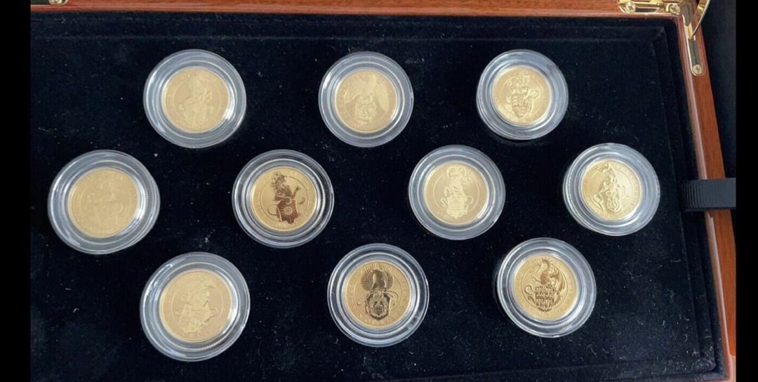 [全球限量250套] The Queen's Beasts 1/4 oz Reverse Frosted Proof Gold Ten ...