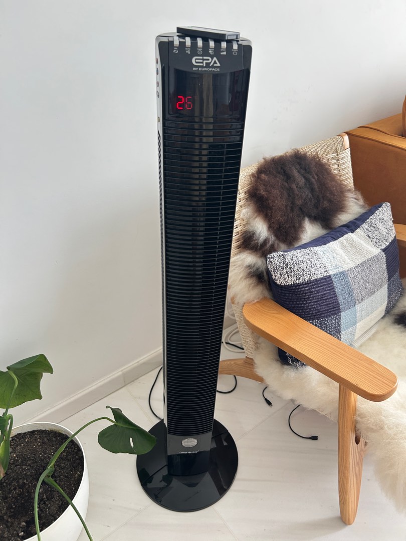 3 units for $40 - Europace Tower Fan black with remote control ...