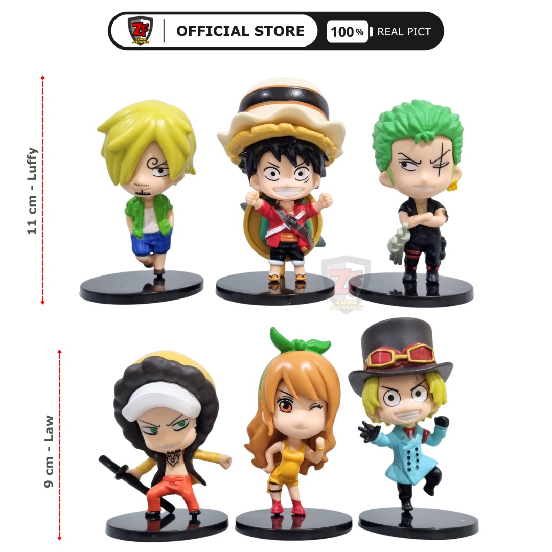 Action Figure One Piece Chibi Kru Mugiwara Set Pajangan One Piece ...