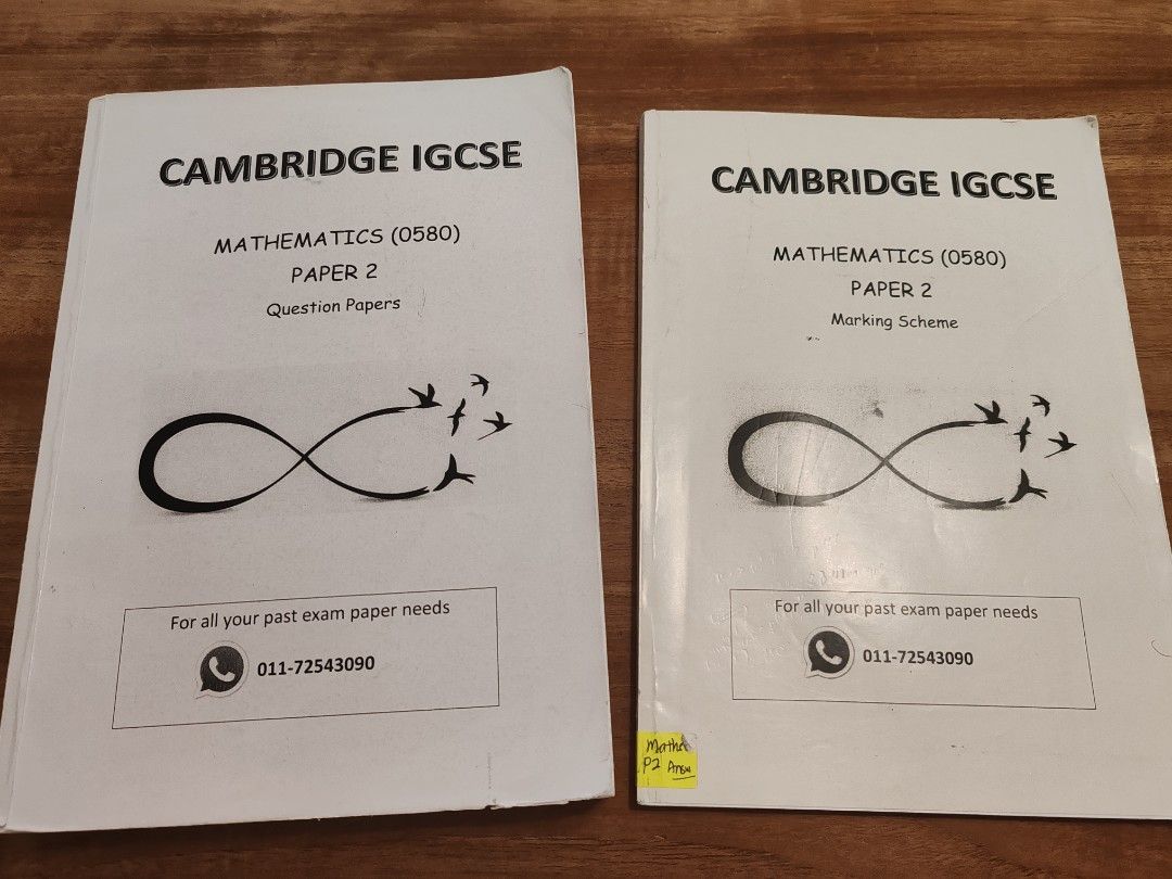 Cambridge igcse Mathematics (0580) Paper 2 Past Year Paper (arrange by ...