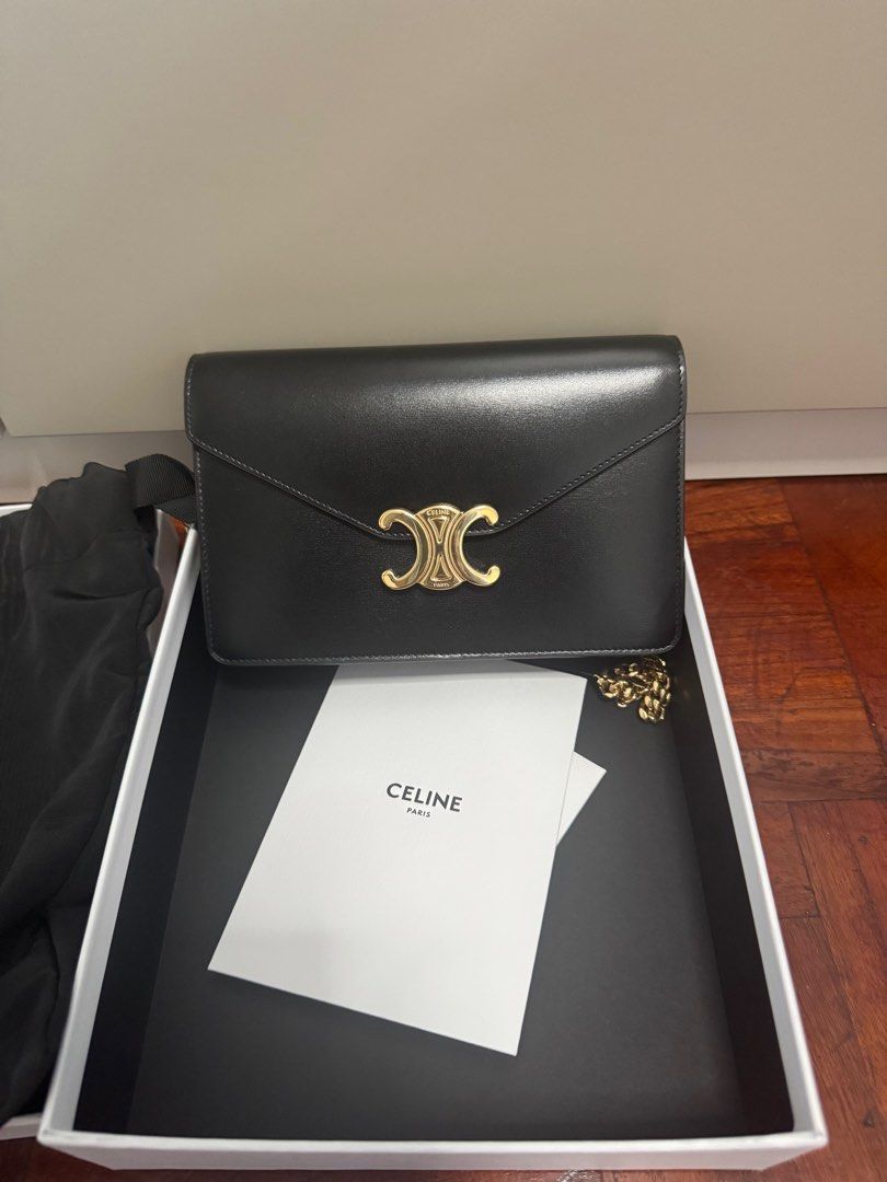 CELINE WALLET ON CHAIN MARGO IN SHINY CALFSKIN, Luxury, Bags & Wallets on Carousell