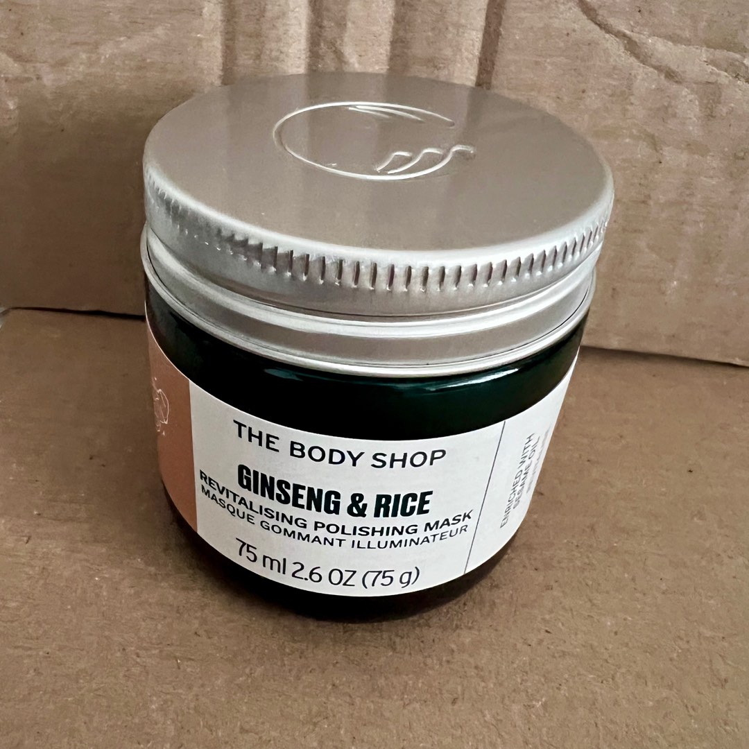 Body Shop Chinese Ginseng & Rice Clarifying Polishing Mask, Beauty ...