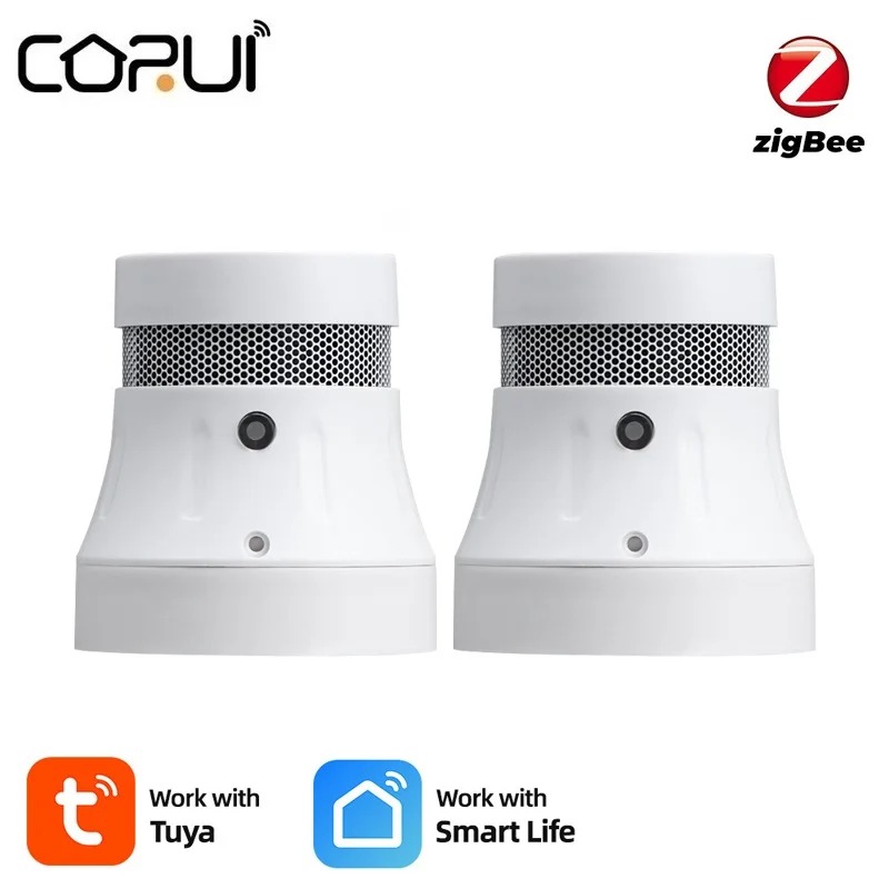 CORUI Tuya Wifi/Zigbee Smart Smoke Detector Security Alarm System Smart Life/tuya App Smoke ...