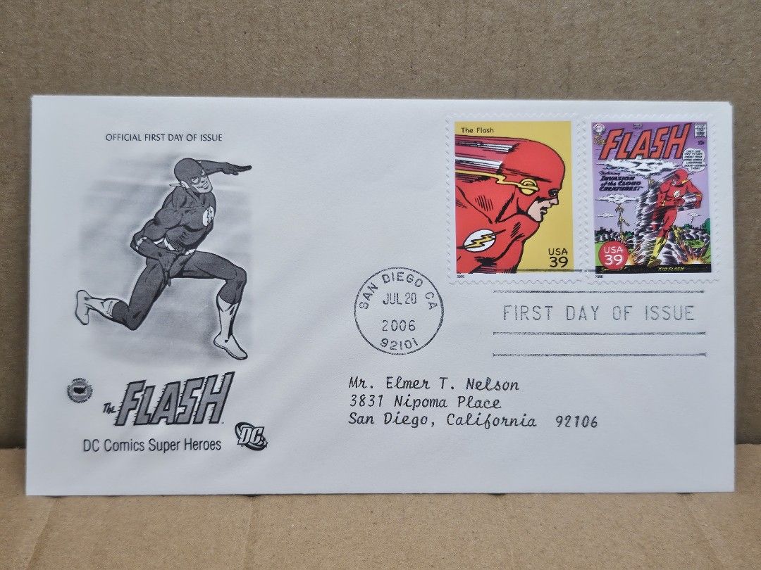 DC COMICS 2006 THE FLASH USPS FIRST DAY OF ISSUE (FDC) STAMPS (IMPORTED ...