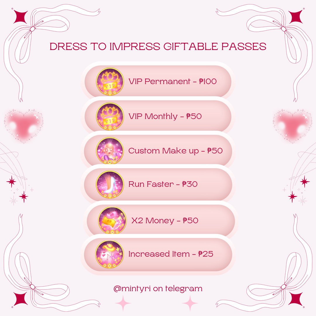 DRESS TO IMPRESS DTI PASSES AND ROBLOX ROBUX DISCOUNTED, Video Gaming, Video Games, Others on ...