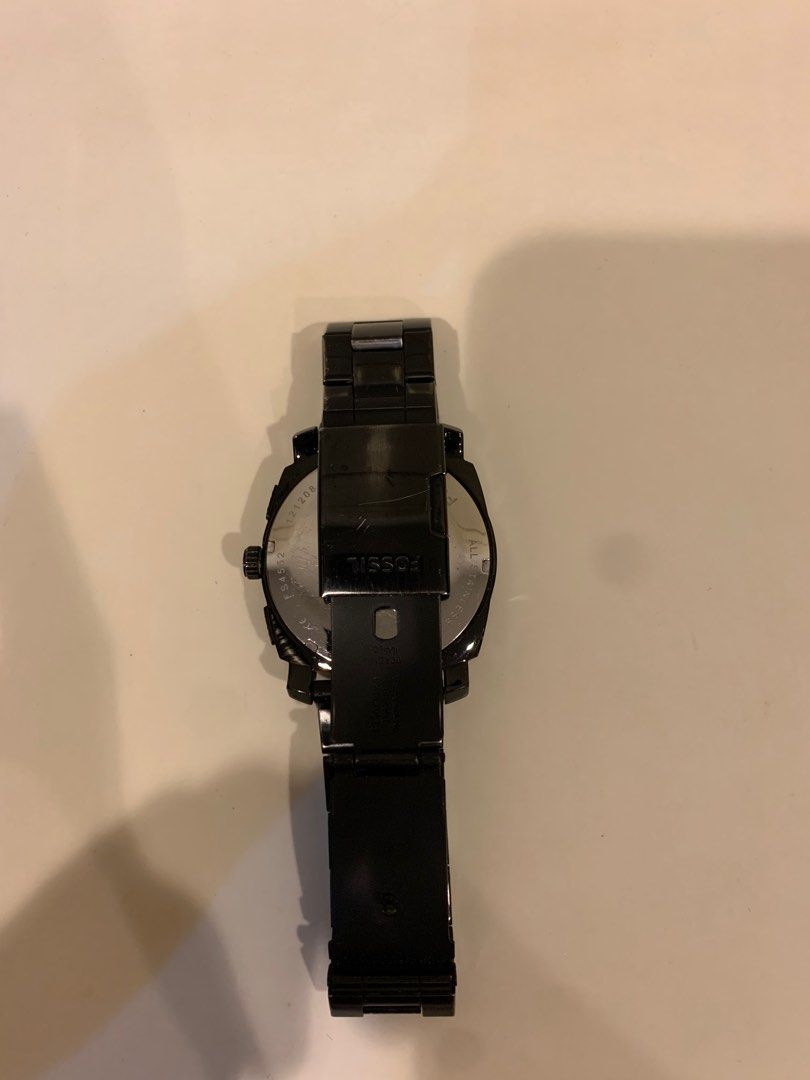 (Make an offer!) Fossil Chronograph Black Stainless Steel Watch ...