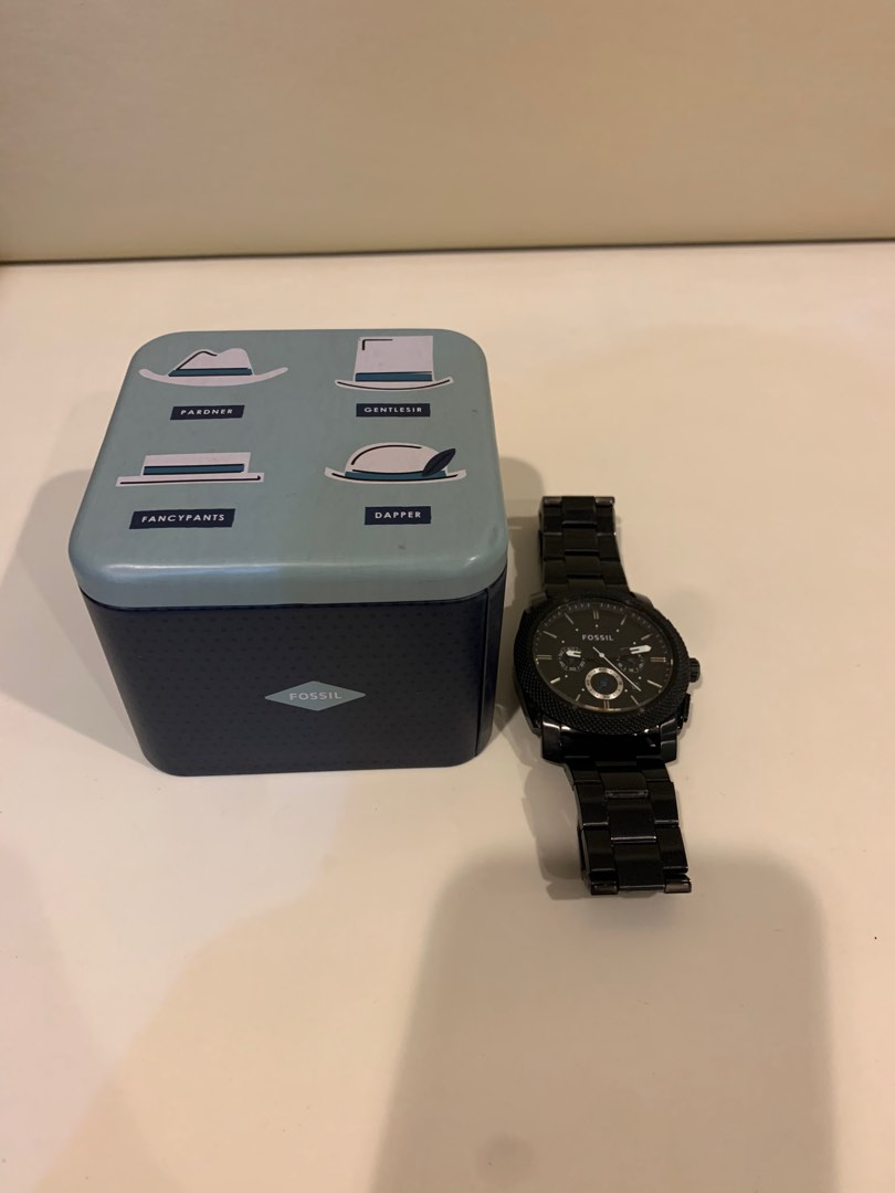 (Make an offer!) Fossil Chronograph Black Stainless Steel Watch ...