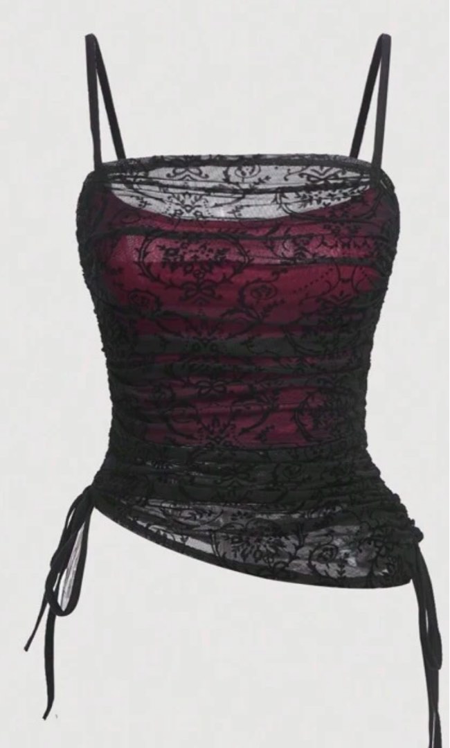 Gothic lace cami top, Women's Fashion, Tops, Sleeveless on Carousell