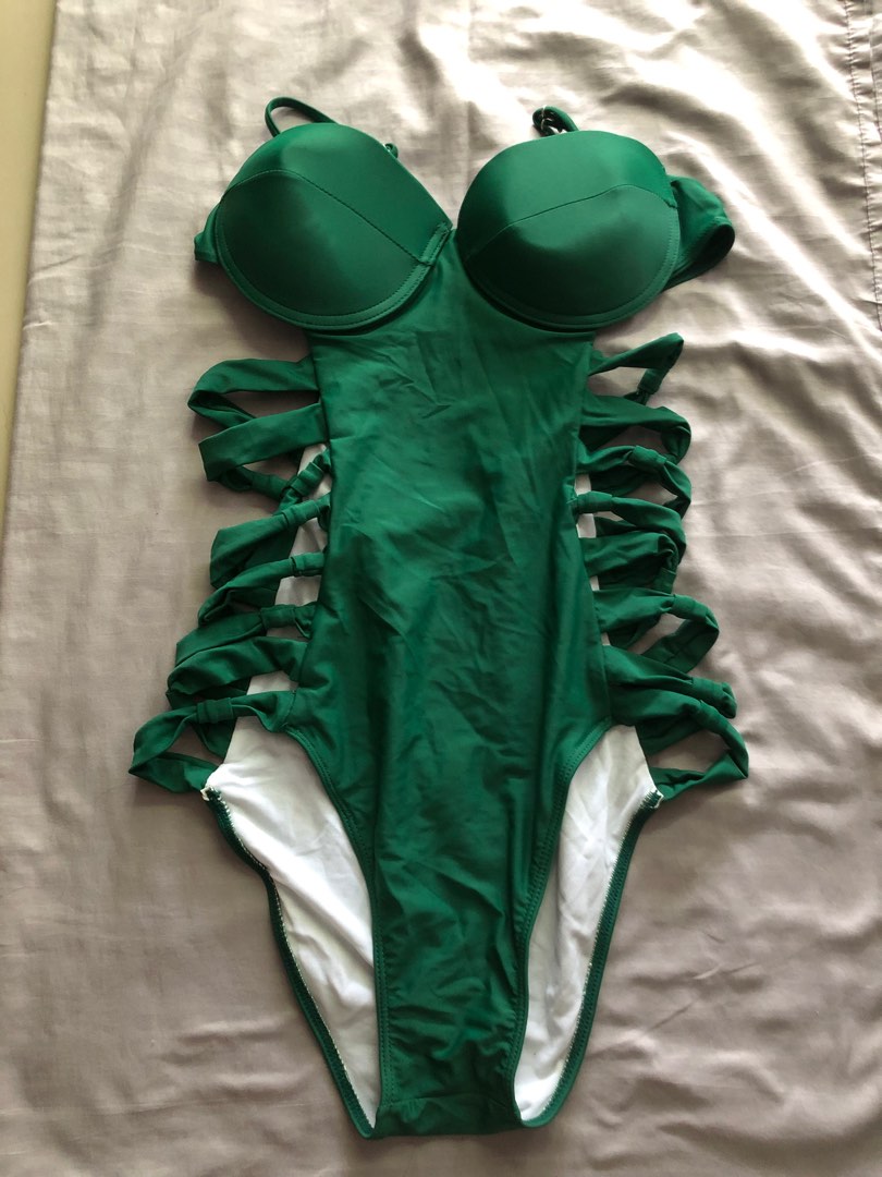 Green one piece swimwear, Women's Fashion, Swimwear, Bikinis ...