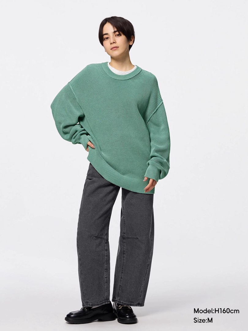 GU Barrel Leg Jeans Dark Gray, Women's Fashion, Bottoms, Jeans on Carousell