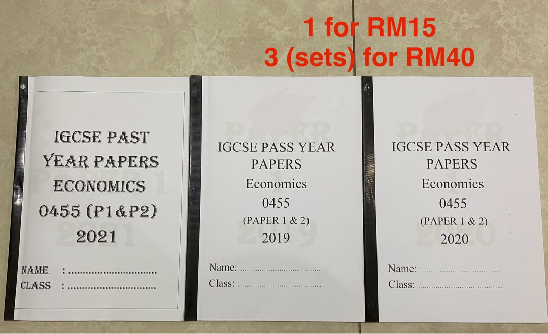 IGCSE economics 0455 past year 2019-2021, Hobbies & Toys, Books ...