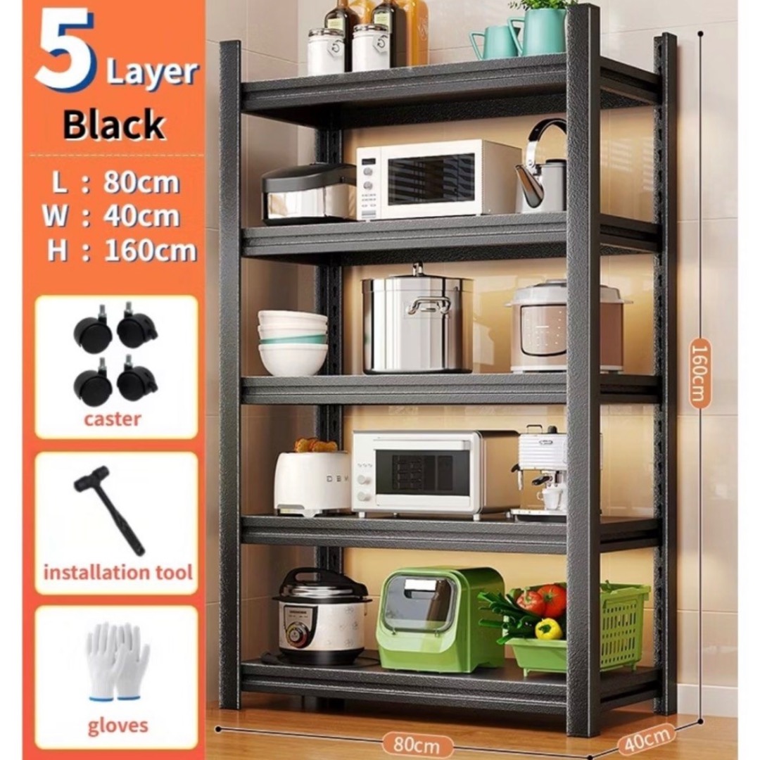 Industrial Kitchen Storage Rack | Movable Multilayered Organizer Shelf ...