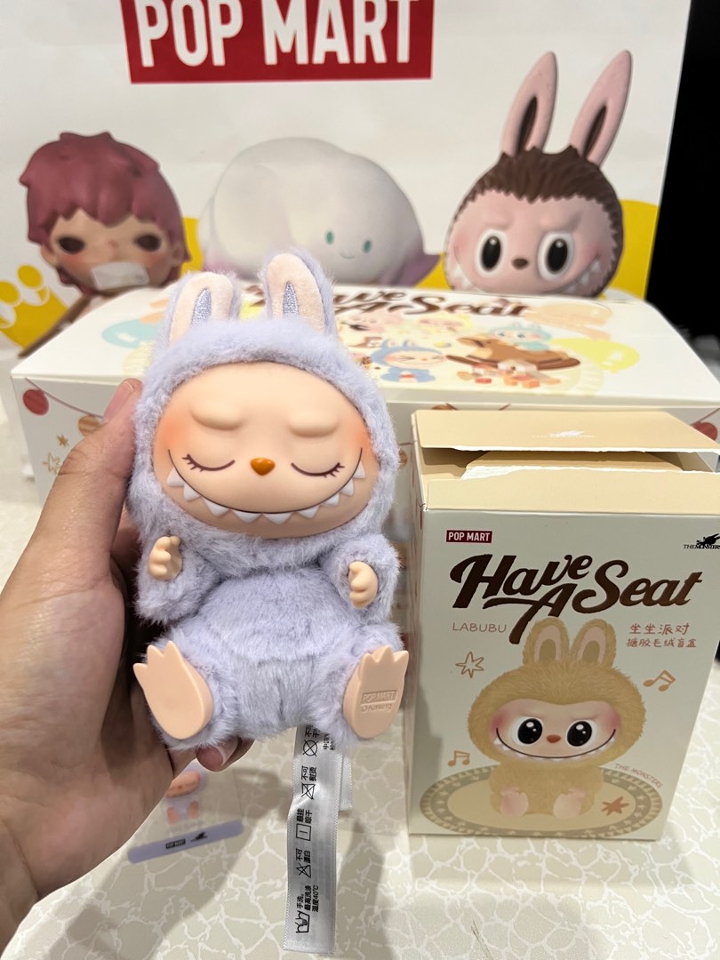 Labubu V2 - Have A Sit - Purple - ZIZI - Original Pop Mart Sency, Toys ...