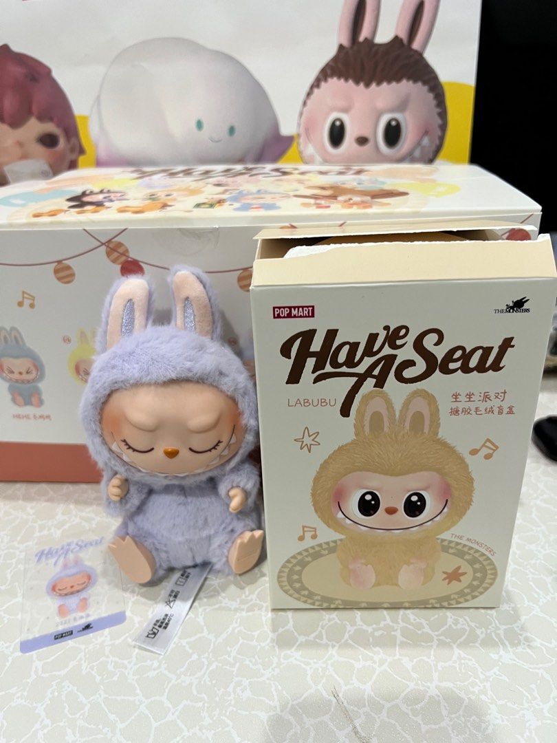 Labubu V2 - Have A Sit - Purple - ZIZI - Original Pop Mart Sency, Toys ...