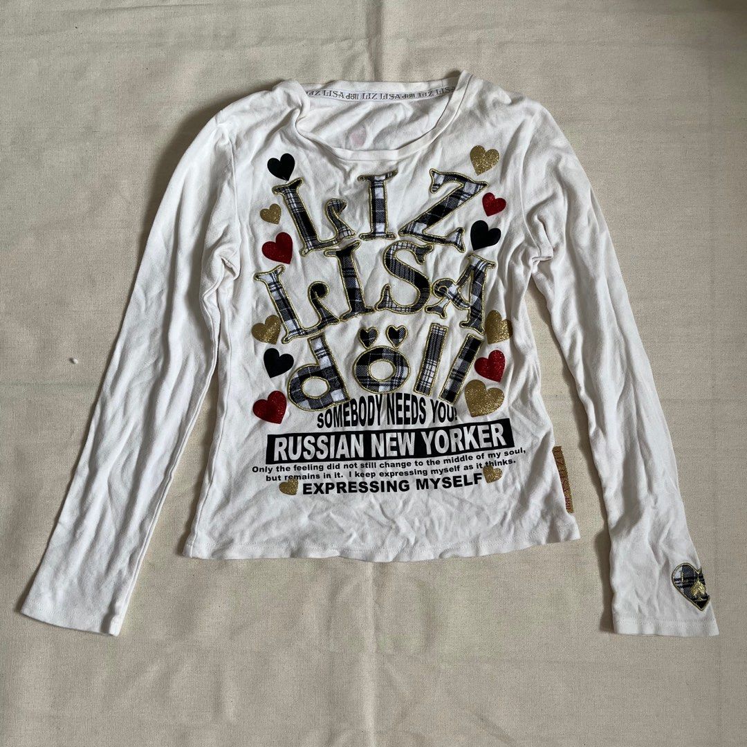 Liz Lisa White Heart Graphic Pattern Longsleeve | mezzo piano coquette ...