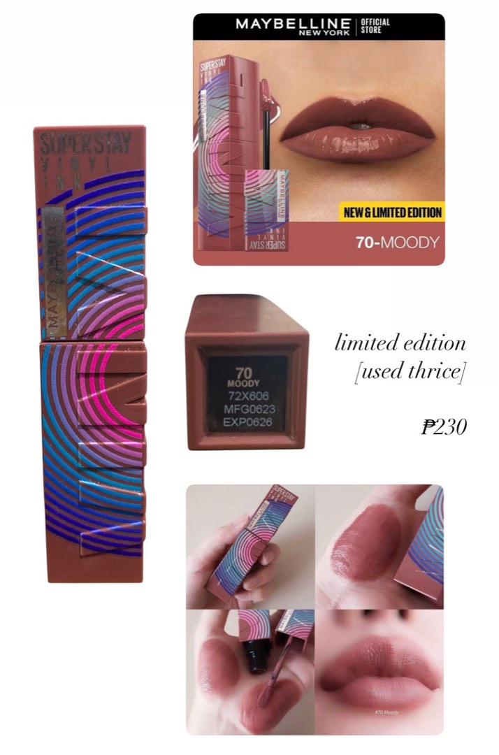 maybelline lip 70 moody, Beauty & Personal Care, Face, Makeup on Carousell
