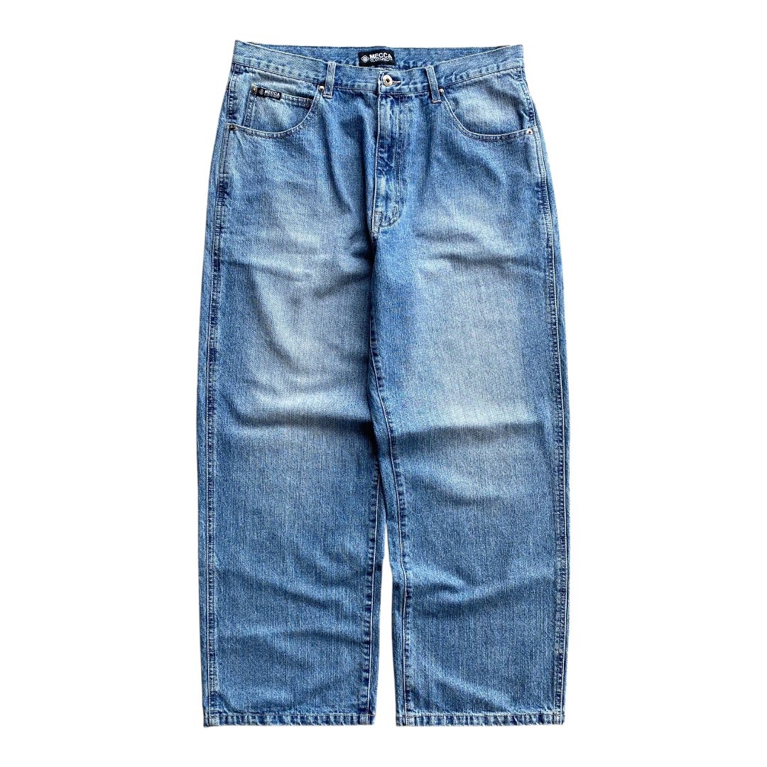 Mecca Clothing Co Y2k Style Acid Wash Baggy Jeans (W32-34), Men's ...