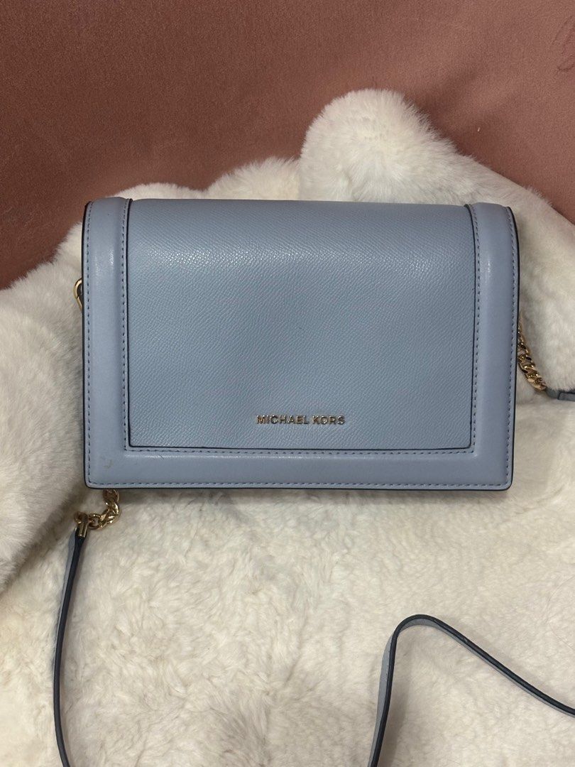 Trade ok Michael Kors baby blue jet set sling bag, Women's Fashion ...