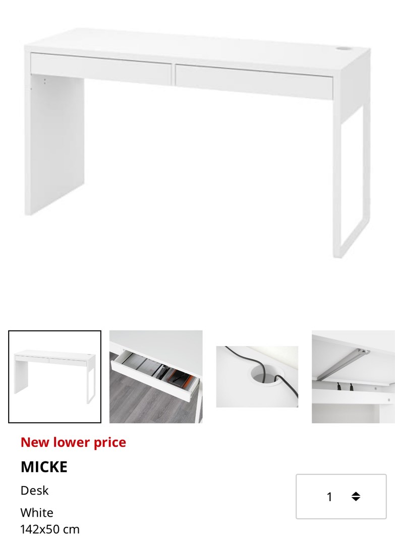 Micke table, Furniture & Home Living, Furniture, Tables & Sets on Carousell