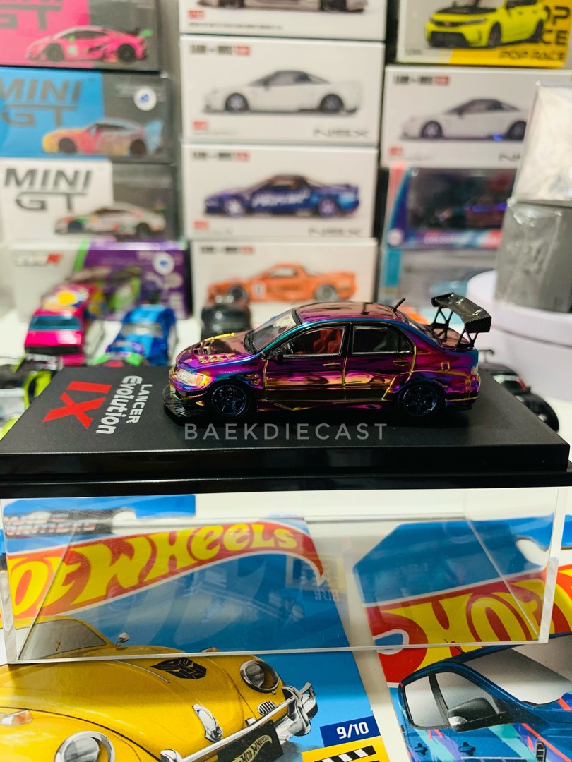 Mitsubishi Lancer Evo 9 Chrome Widebody CM Model 1:64, Hobbies & Toys ...