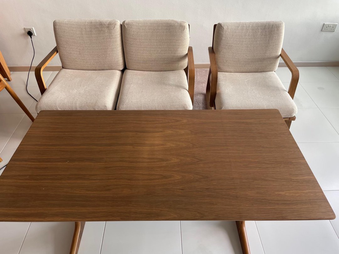 Muji Living Dining Sofa Chair & Coffee Table, Furniture & Home Living ...