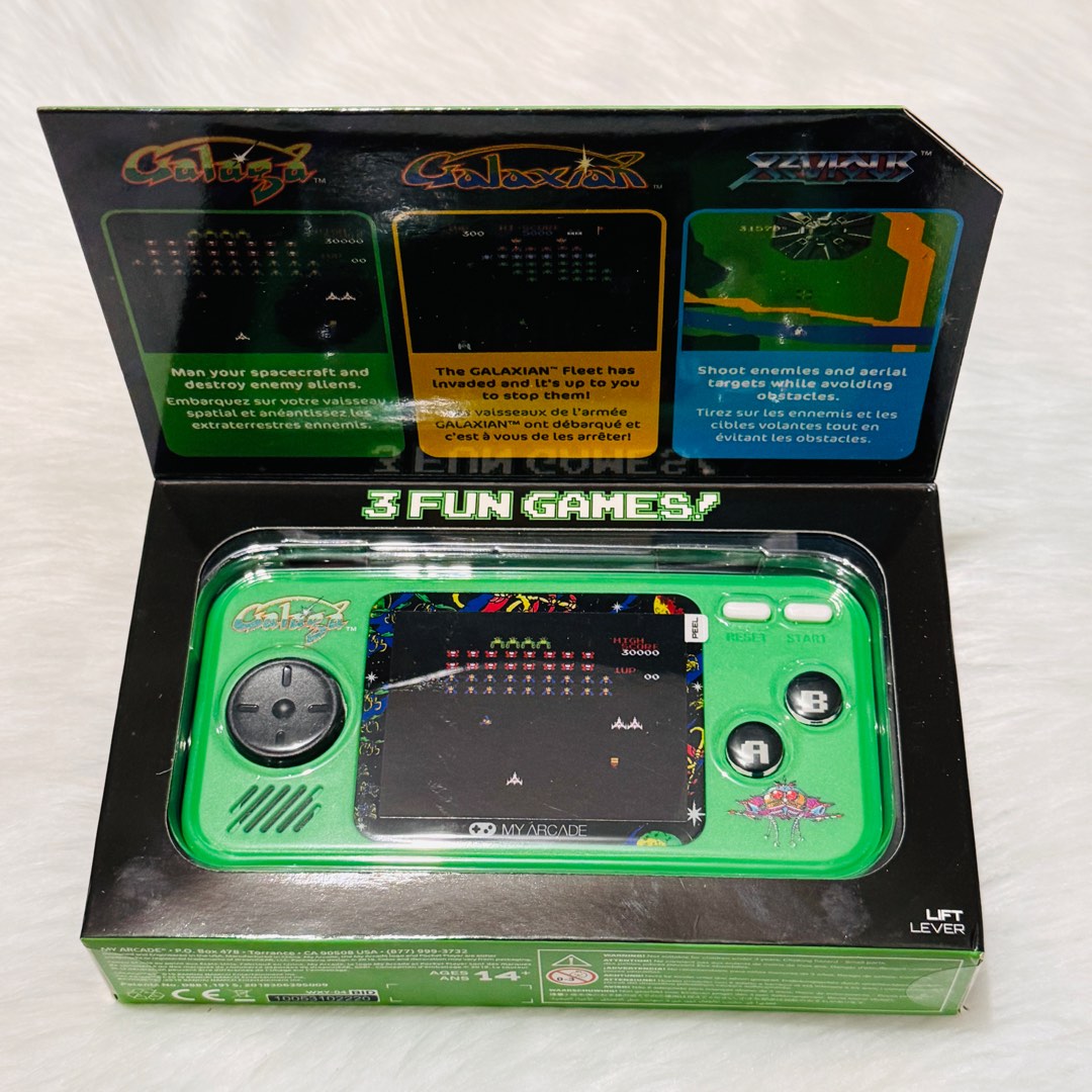 My Arcade GALAGA Handheld Pocket Game Console (includes Galaxian ...