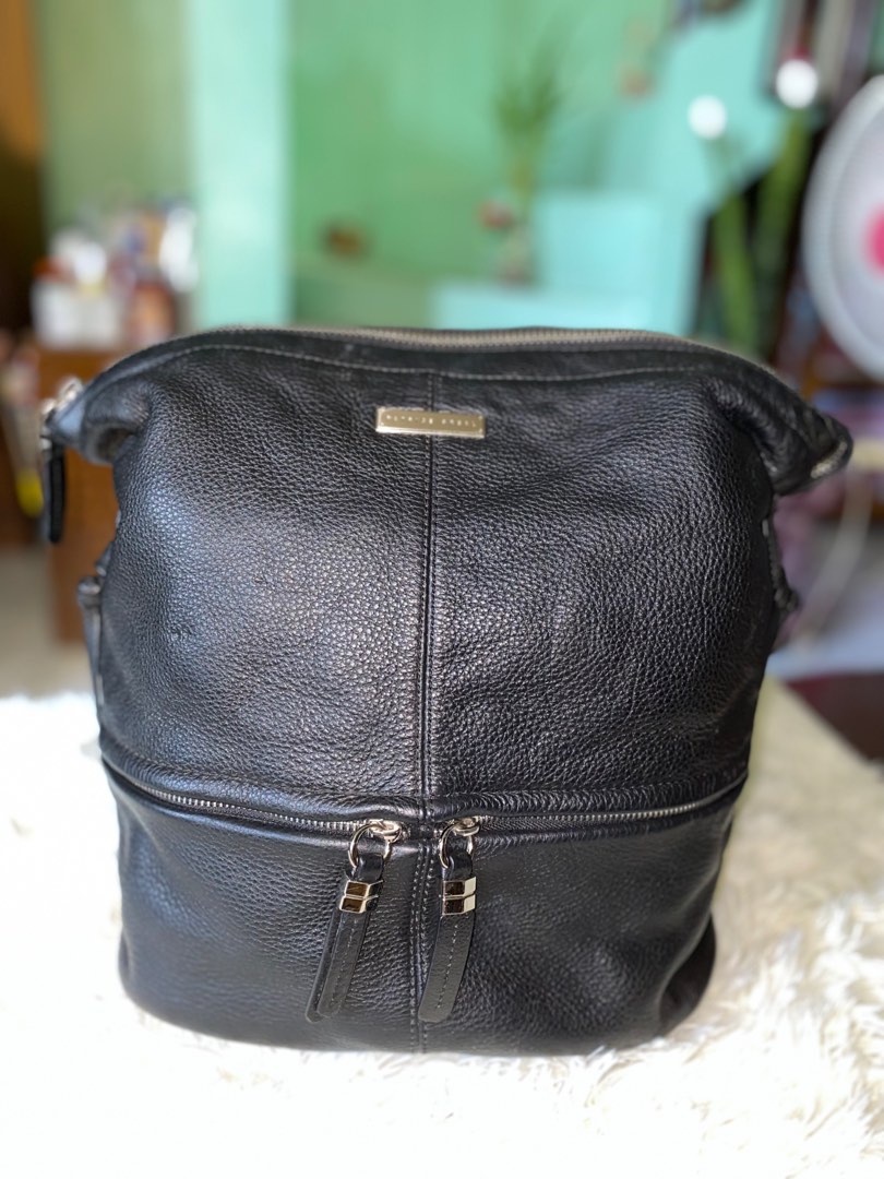 PATRICE BREAL Backpack- Black Leather, Women's Fashion, Bags & Wallets ...