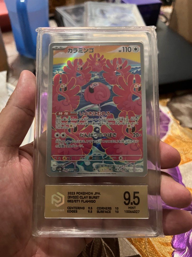 PCG GRADE 9.5 POKEMON SV2D CLAY BURST 082/071 FLAMIGO (PLS READ DESCRIPTION), Hobbies & Toys ...