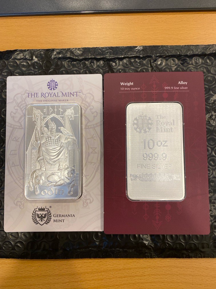 Royal Mint co-brand Germania Mint Norse Gods Odin 10 oz Silver Bar in ...