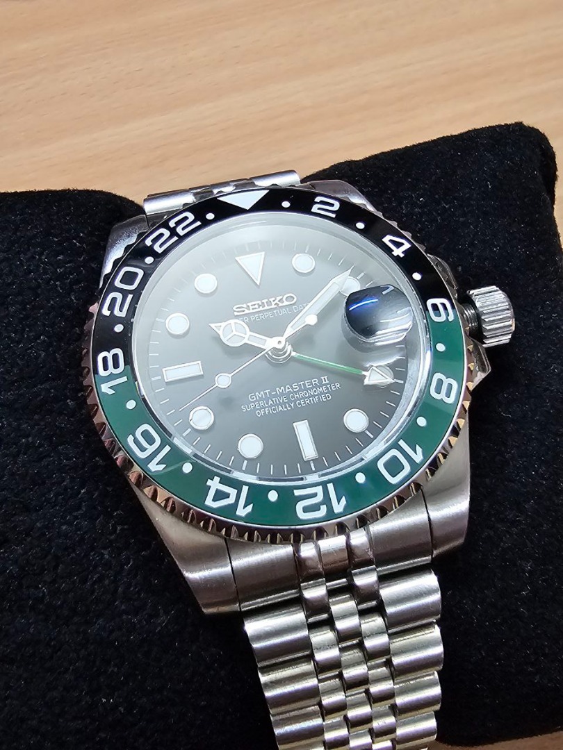 Seiko Mod GMT Master Sprite / Bruce Wayne / Batman (Green / Gray / Blue ...