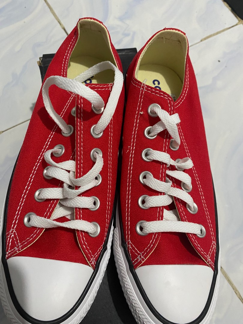 Sepatu Converse Merah ctas all star ox red basic, Fesyen Pria, Sepatu ...