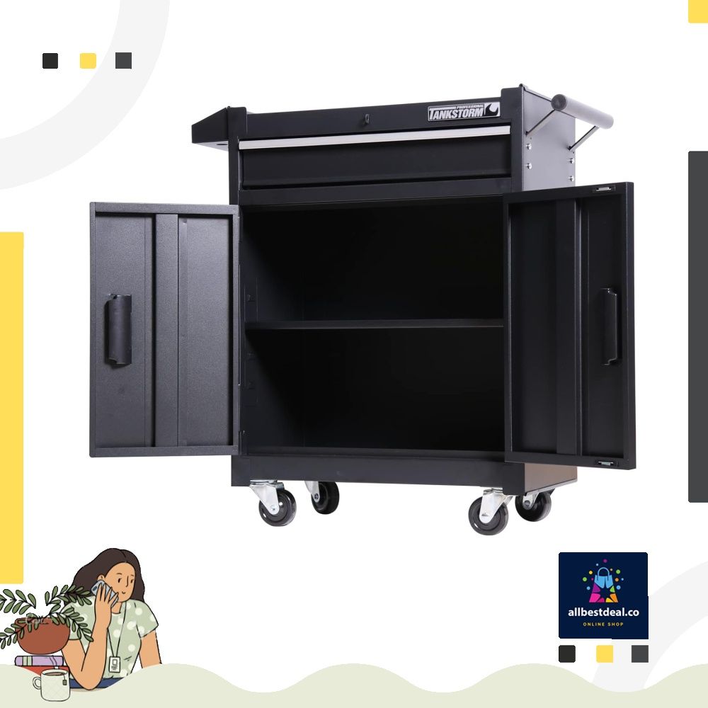 TANKSTORM 1 Drawer Tool Chest Heavy Duty Cart Steel Rolling Tool Box ...