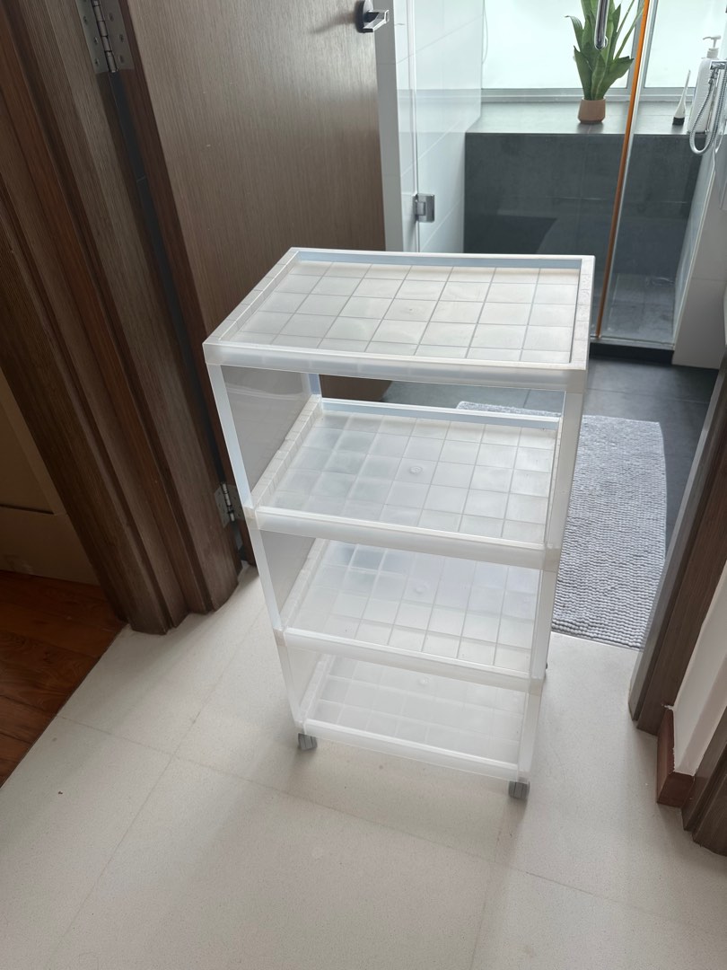 Plastic shelving unit trolley, Furniture & Home Living, Furniture ...
