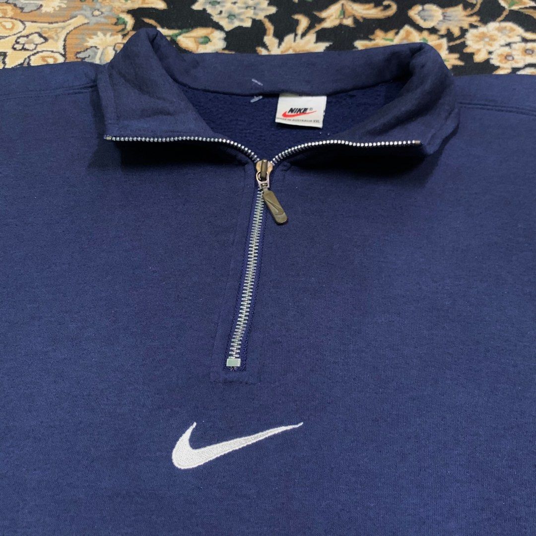 Vintage 90’s Nike Center Half Zipper / Halfzip Halfzipper Half Zip OPT SVG, Men's Fashion, Tops ...