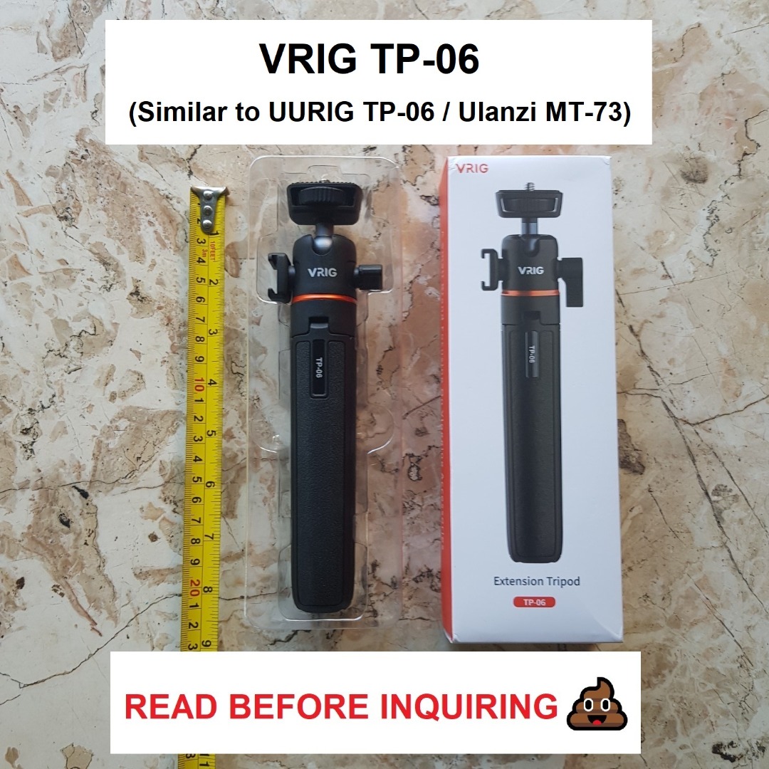 VRIG TP-06 Vlog Tripod Selfie Stick (aka UURIG TP-06, Ulanzi MT-73 ...