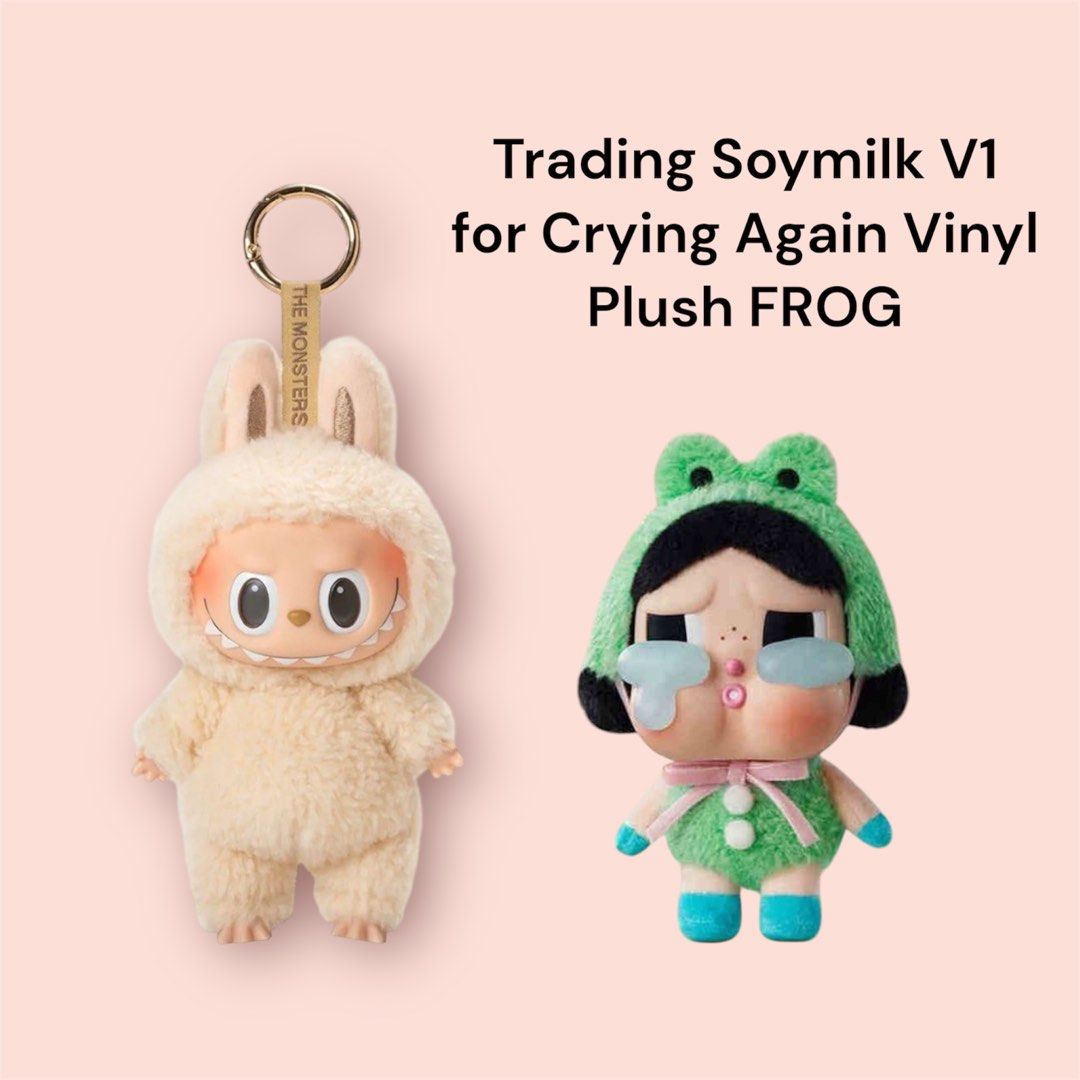 WTT LABUBU Soymilk V1 for CRYBABY CRYING AGAIN VINYL PLUSH FROG ...