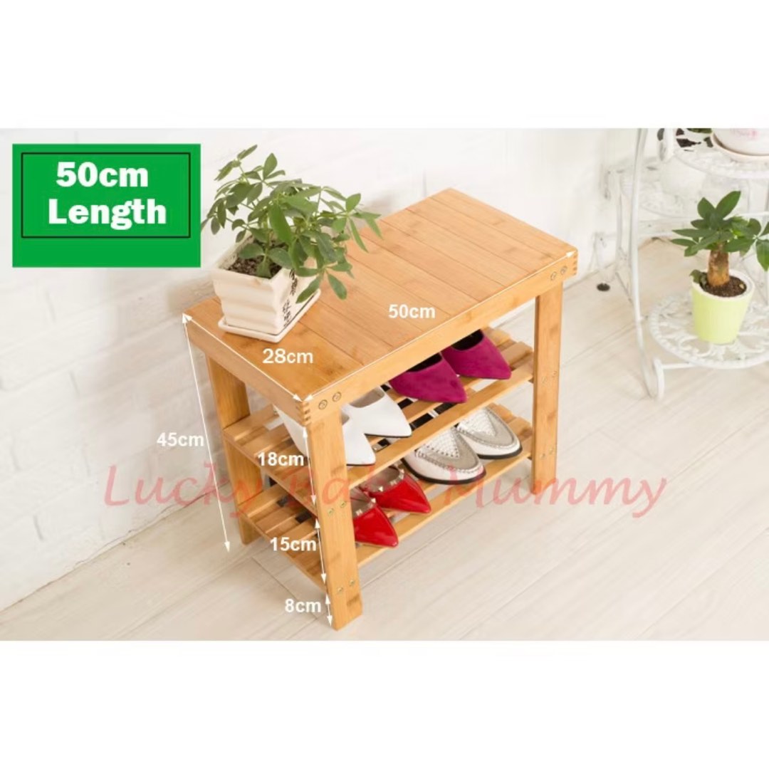 Bamboo Wood Shoe Rack Bench | Sitting Down Shoe Racks Bench | Bamboo ...