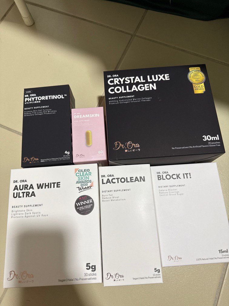 BN Dr Ora collagen Lactolean Block It aura white, Health & Nutrition ...