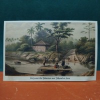 BRIEFKAART ~ FERRY OVER THE TJIDOERIAN NEAR TJIKANDI ON JAVA, Buku ...