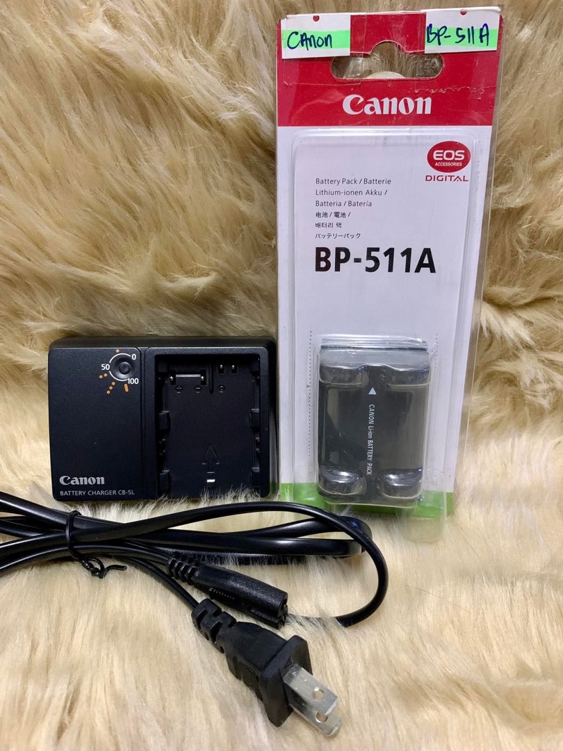 Canon BP-511A Battery & Battery Charger, Photography, Photography ...