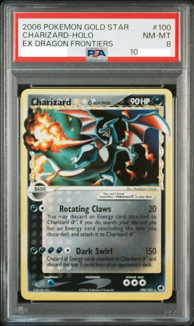 Charizard Gold Star 100/101 Ex Dragon Frontier PSA 8, Hobbies & Toys ...