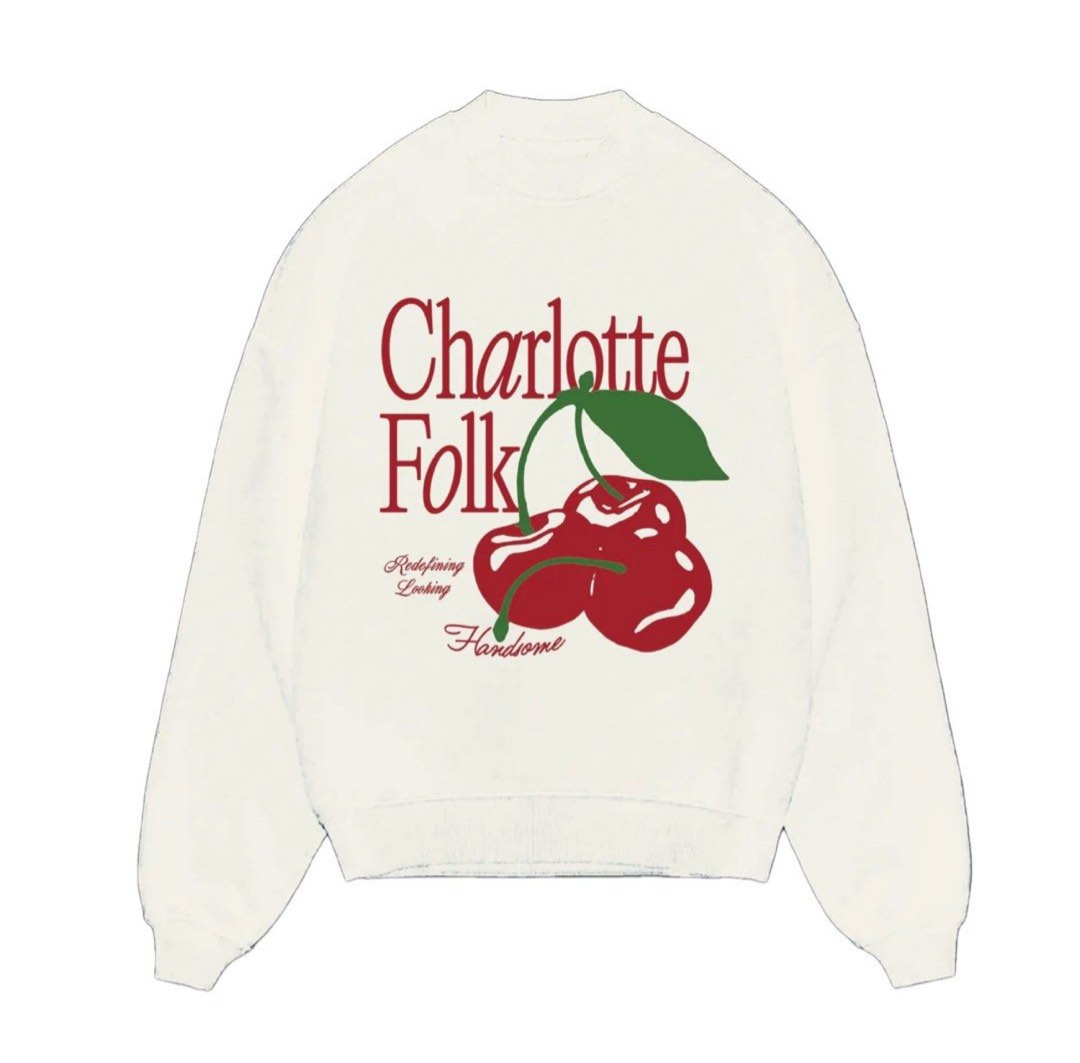 charlotte folk cherry sweater in off white, Women's Fashion, Tops ...