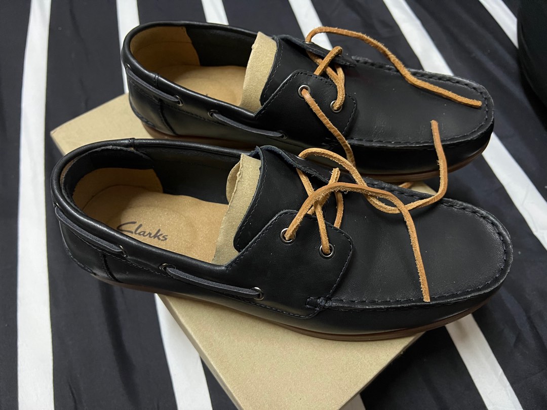 CLARKS MEN MORVEN SAIL NAVY LEATHER (ORIGINAL), Men's Fashion, Footwear ...