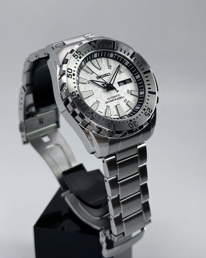 Custom Seiko Mod 44mm White Frost Baby Monster Automatic Watch, Men's ...