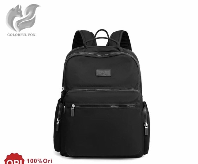 DICARI WANTED! Tas Ransel Backpack Colorful Fox Hitam Nylon Waterproof ...