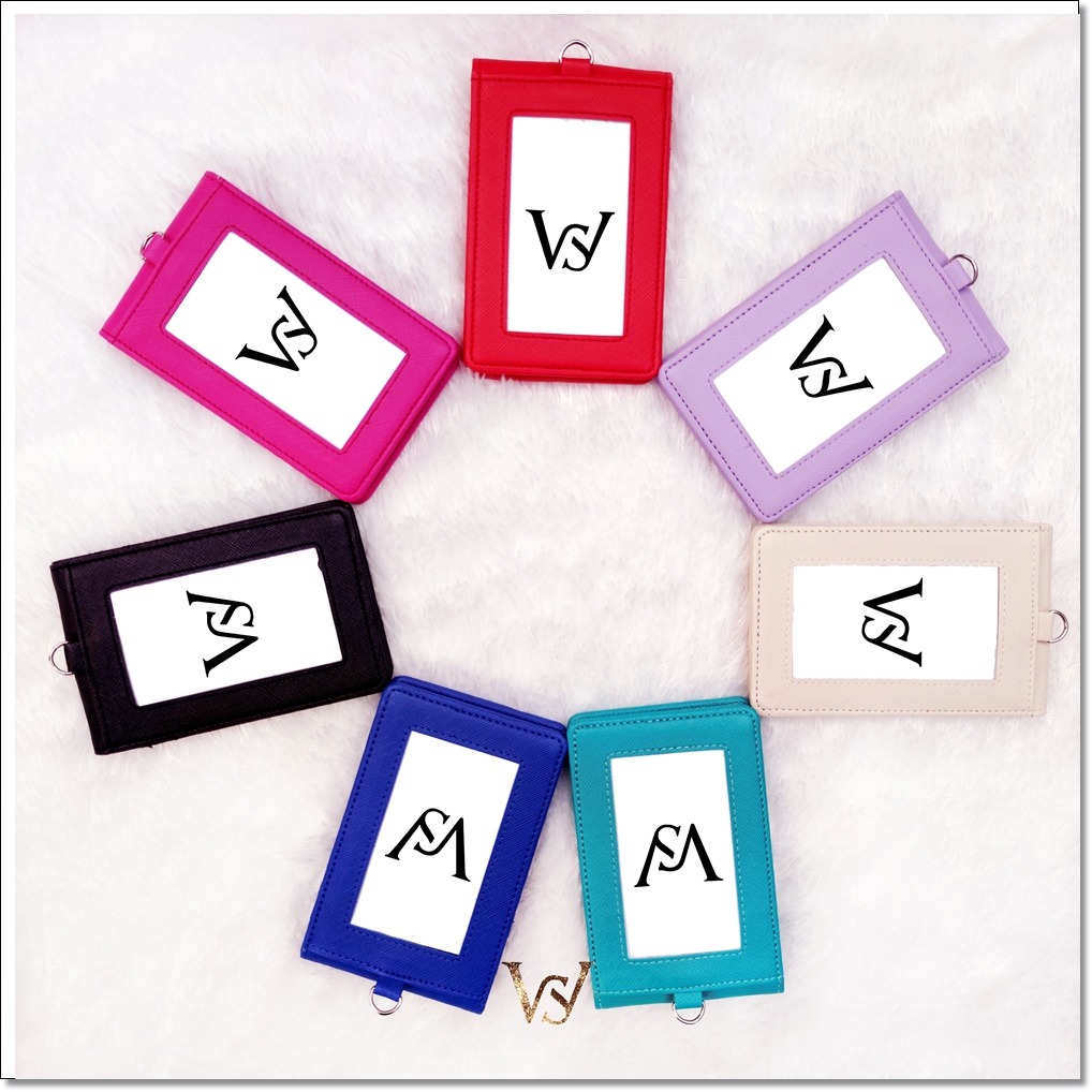 Dompet Kartu Flip ID Card Holder Bigger Plus Lanyard Full Leather Slim ...