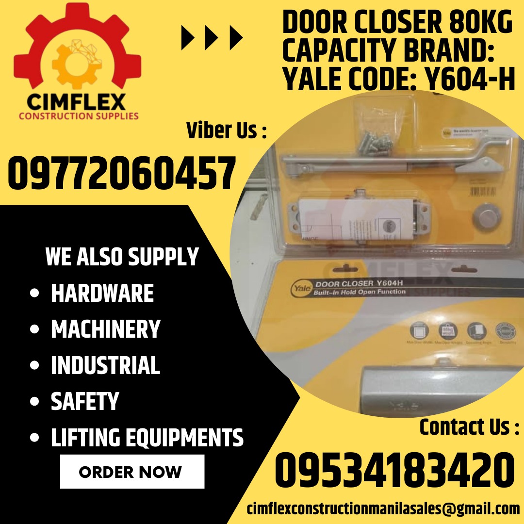 Door closer 80kg capacity Brand: yale Code: Y604-H, Commercial & Industrial, Construction Tools ...