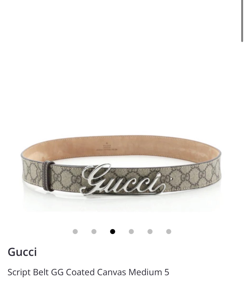 Gucci Cursive Logo Buckle Monogram Belt, Luxury, Accessories on Carousell