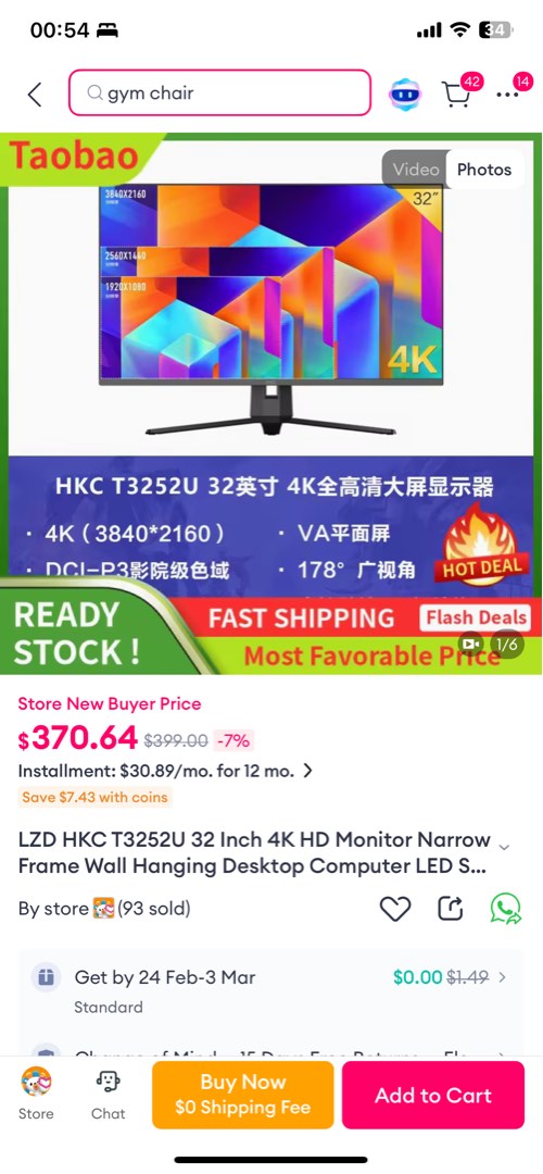 HKC 32inch 4K monitor brand new package, TV & Home Appliances, TV ...