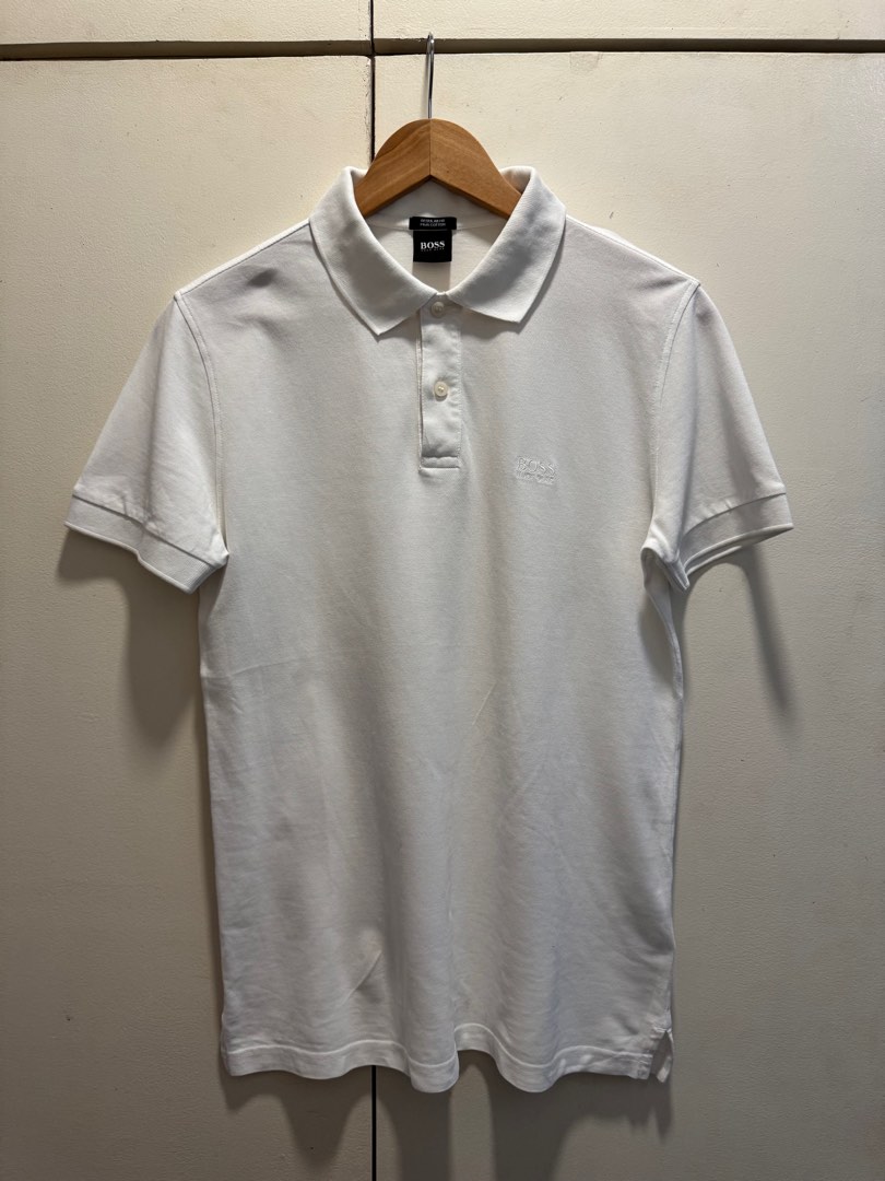 Hugo Boss All White Small Logo Polo Shirt, Men's Fashion, Tops & Sets ...